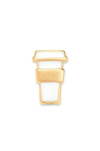 Keep Collective To Go Coffee Gold Slider Charm New | eBay
