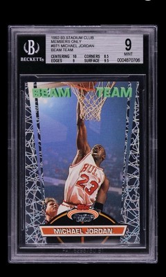 1992 STADIUM CLUB BEAM TEAM MEMBERS ONLY #1 MICHAEL JORDAN BGS 9. Good ...