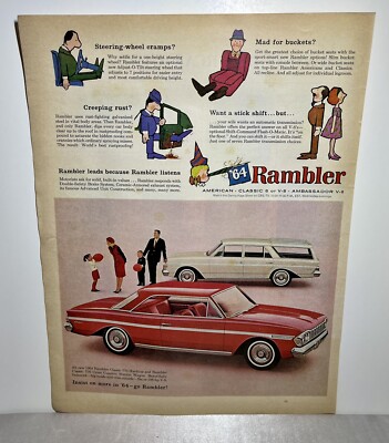 Vintage 1964 AMC Rambler Magazine advertisement Ad | eBay