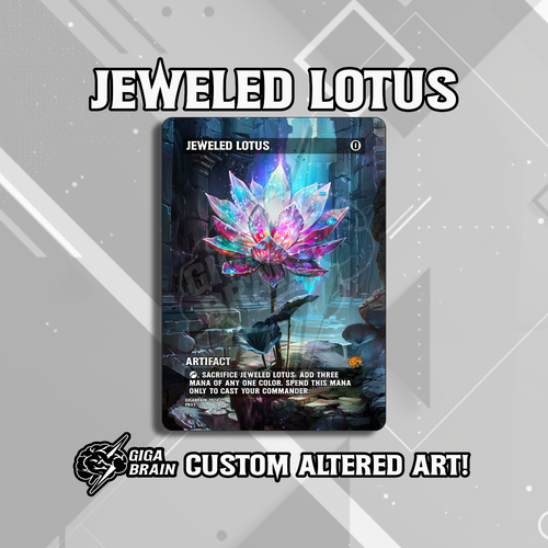 MTG Jeweled Lotus - Altered Full Art Card On Premium Blue-Core ...