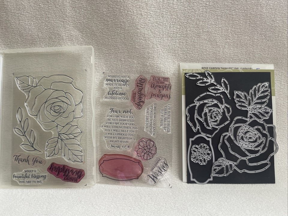 Stampin Up ROSE WONDER Stamps & ROSE GARDEN Thinlits Dies flower ...