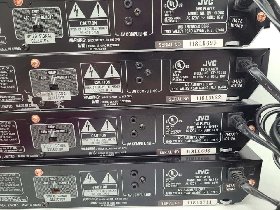 Lot of Four (x4) JVC XV-N40BK DVD VCD Player - TESTED - EB-9035 | eBay