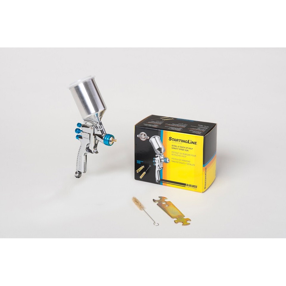 DeVilbiss StartingLine Mini HVLP Detail Paint Spray Gun with 1.0mm Tip ...