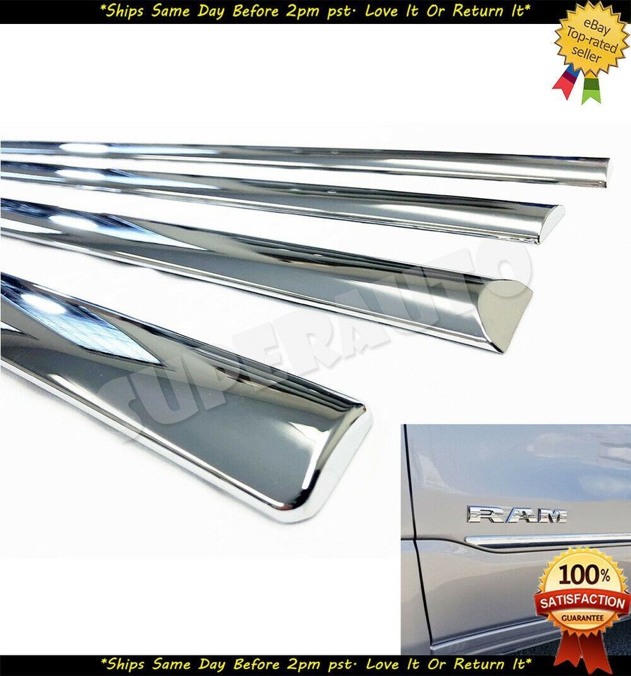 FOR 2019-2023 RAM 1500 CREW CAB ONLY CHROME DOOR WINDOW+LOWER MOLDINGS ...