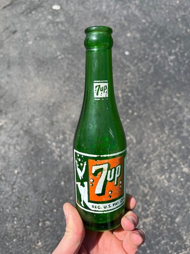 Vintage 7Up Seven-Up Glass Soda Bottle 7oz Swimmer Girl Johnson City TN ...