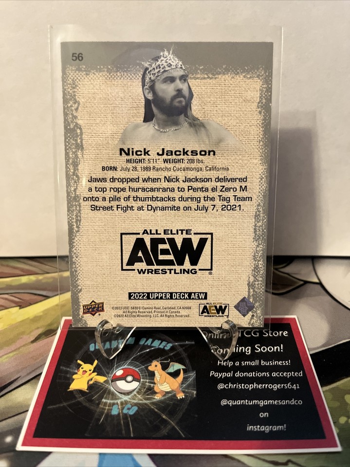 2022 Upper Deck AEW Nick Jackson Pyro Parallel #56 | eBay