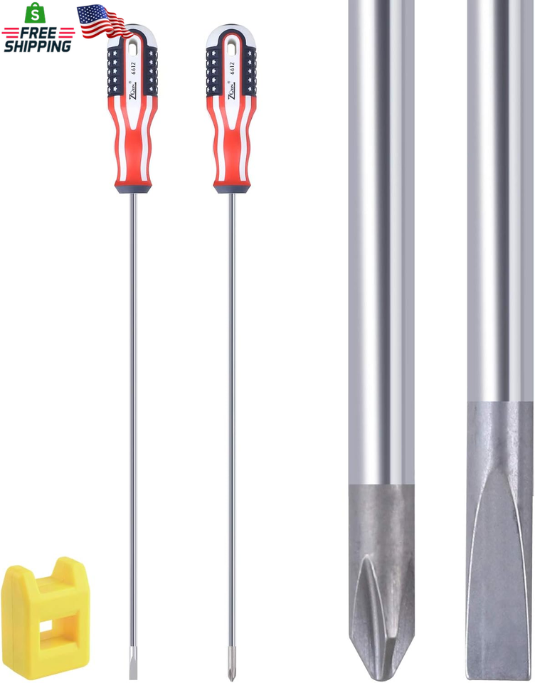 Slotted and Phillips Screwdriver, PH1 12" Long Cross-Head and Flat ...