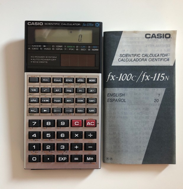 Vintage Casio Fx-115n FX115N Solar Powered Handheld Scientific ...