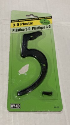NEW Hy-Ko 3D Plastic House Numbers - 4 inches - PN-29 - #5 | eBay