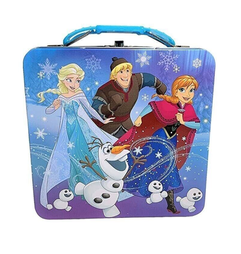 Disney Frozen Tin Tote,LUNCH BOX,FROZEN w BUCKLE Elsa Anna Kristoff ...