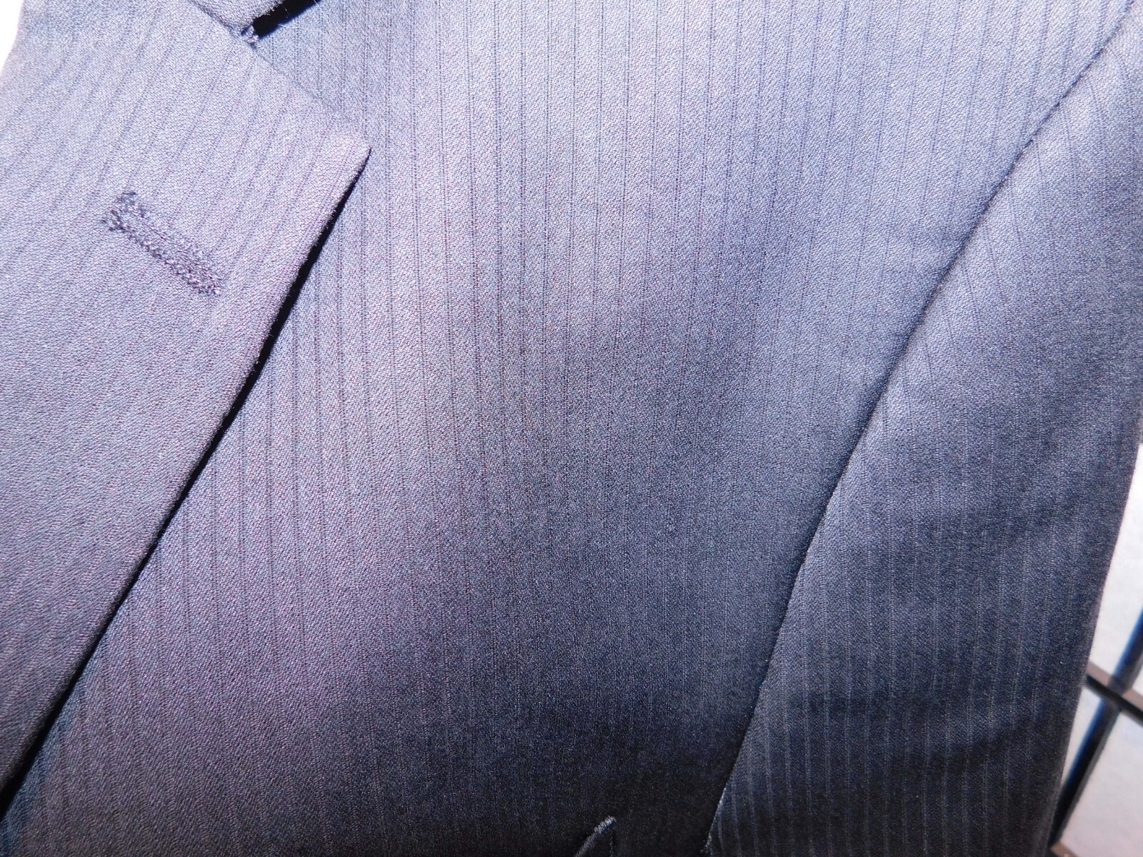 Angelo Rossi Black Pinstripe Suit Jacket Size 44R Mens - Gem