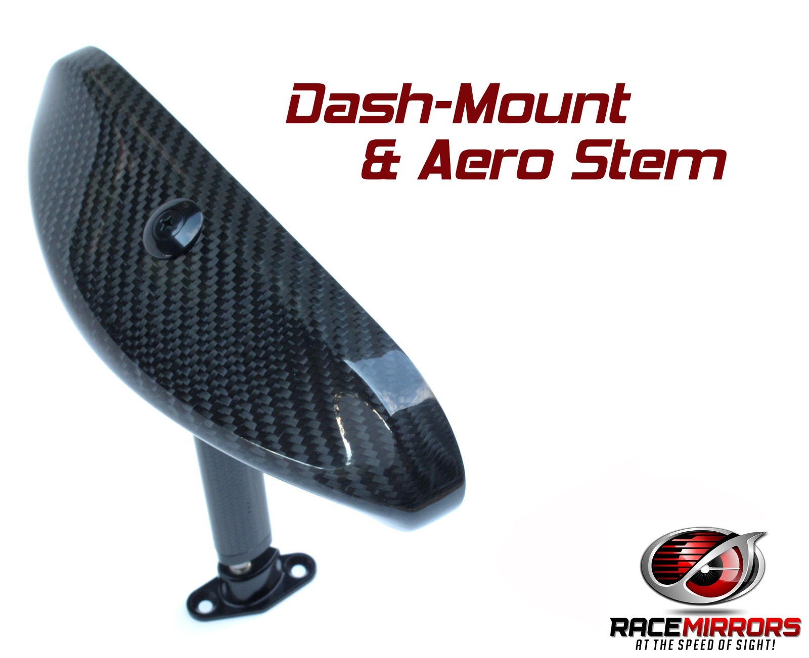 Carbon Fiber Auto Racing Mirror - DASH-MOUNT - Covex Mirror (8.5X2.2in ...