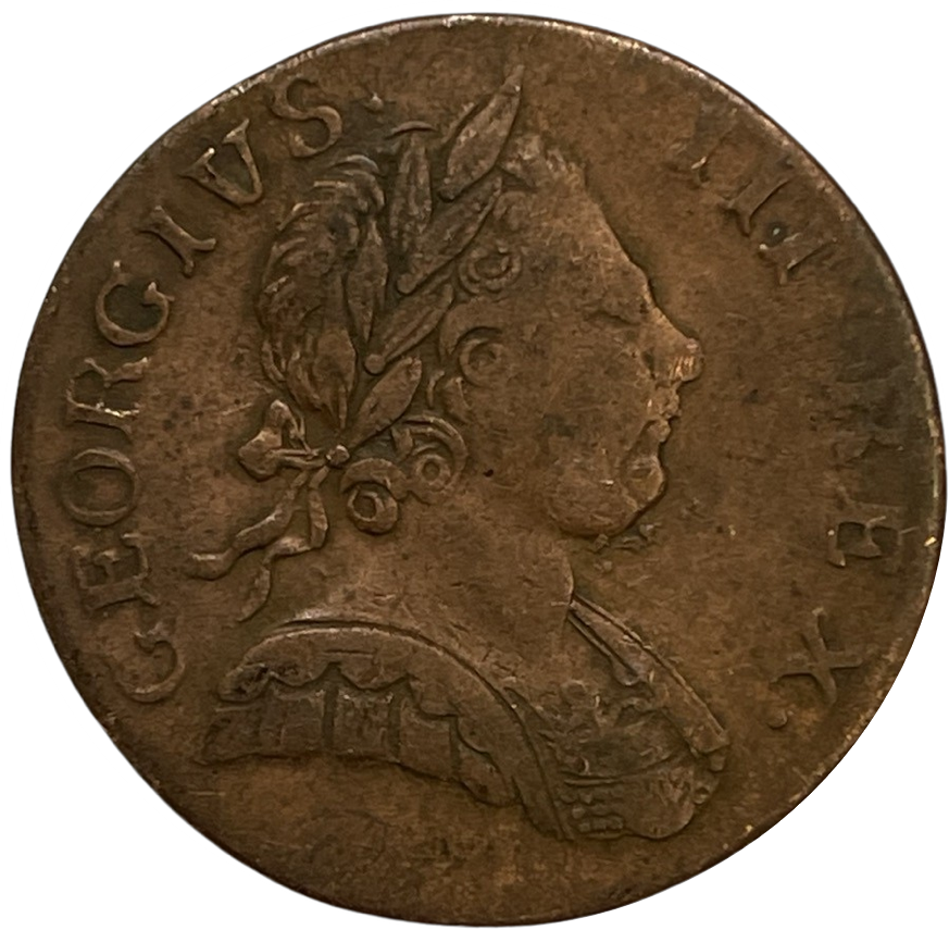 1 HALF PENNY - CHOICE OF YEAR FROM 1770-1807 GEORGE III - GREAT BRITAIN ...