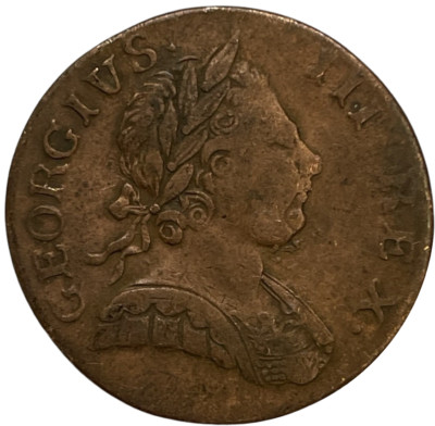 1 HALF PENNY - CHOICE OF YEAR FROM 1770-1807 GEORGE III - GREAT BRITAIN ...