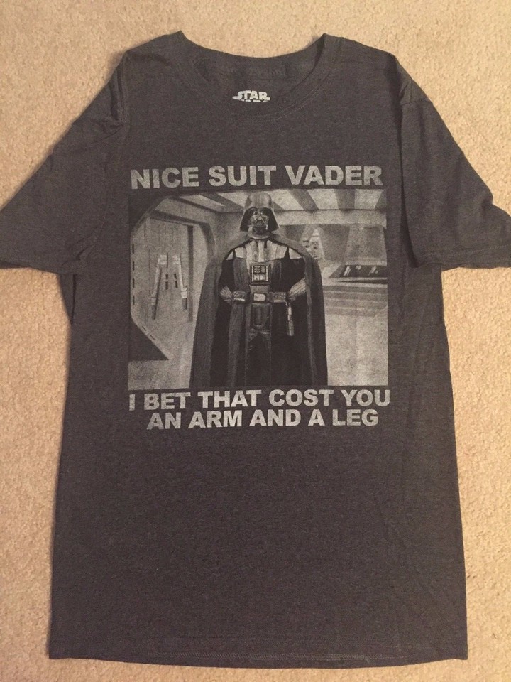 STAR WARS Movie Lord DARTH Vader helmet R2-D2 Tie Fighter MENS New T ...