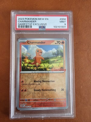 PSA 9 MINT Charmander Gamestop Promo Reverse Holo Pokemon Card 004/165 ...