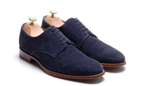 GRENSON Navy Blue Suede Derby Shoes: `Toby` Size UK 8 F US 9 EU 42 ...