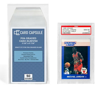50 Count Graded Card Sleeves Exact Fit for PSA Slabs Resealable Sleeves ...