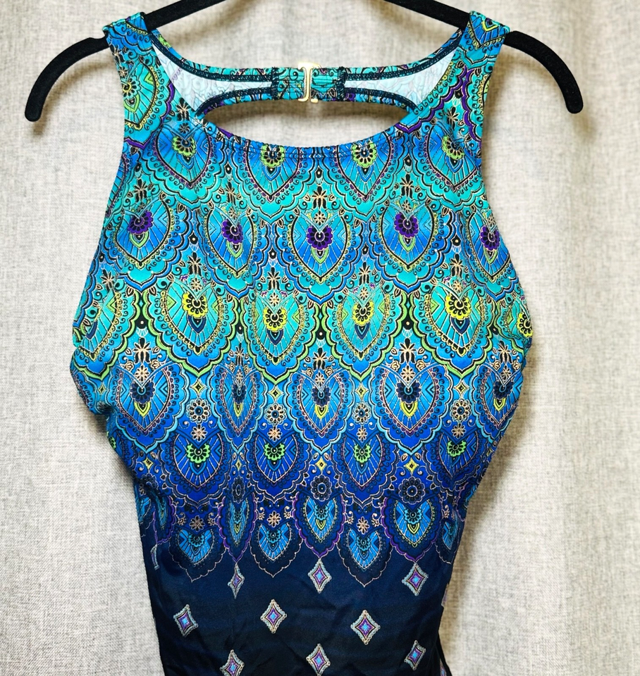 LONGITUDE Bathing Suit Swimsuit Womens Size 16 One Piece Slimming ...