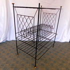 VTG MCM Mid Century Modern Black Metal Wire Magazine Record Rack Table ...