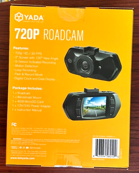 YADA 720P HD High Definition Roadcam Road Cam - Windshield Mount Dash ...