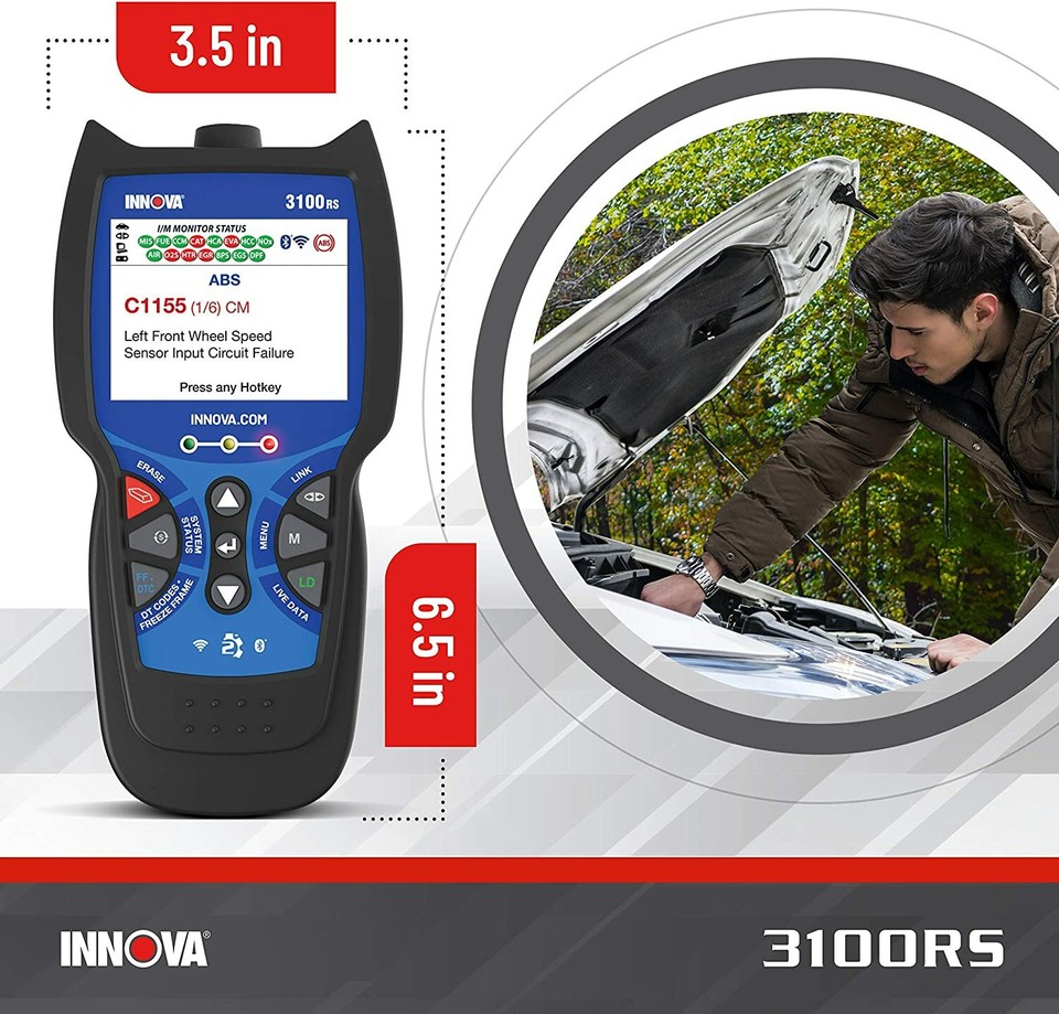 INNOVA 3100RS SCANNER DIAGNOSTIC SCAN TOOL CODE READER OBD2 CAN ABS SRS ...