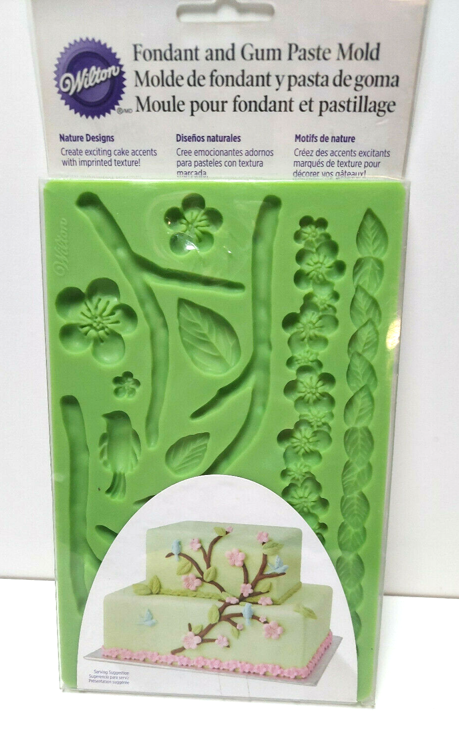 Wilton Fondant/ Gum Paste Mold Cake Deco Nature Designs Silicone 409 ...