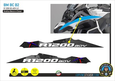 Stickers Beak Fender Motorcycle BMW R 1200 GS Adventure LC Map Grey Bm ...