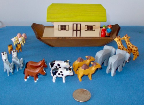Vtg Erzgebirge Wooden Miniatures "Noah's Ark" Animals 2x2 by DREGENO ...