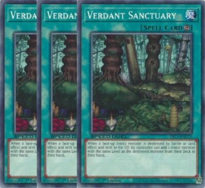 Yugioh - Verdant Sanctuary x 3 - 1st Edition NM - Free Holographic Card ...