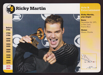 RICKY MARTIN Pop Singer Photo 1999 GROLIER STORY OF AMERICA BIOGRAPHY ...
