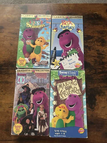 Lot of 4-PC Barney the Dinosaur VHS Tapes Children Learning 90’s ...