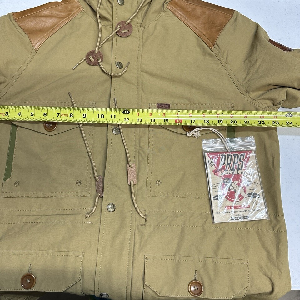 PRPS Men's Tent & Trails Div Khaki Hooded Barn Coat Jacket Sz L Wheat ...