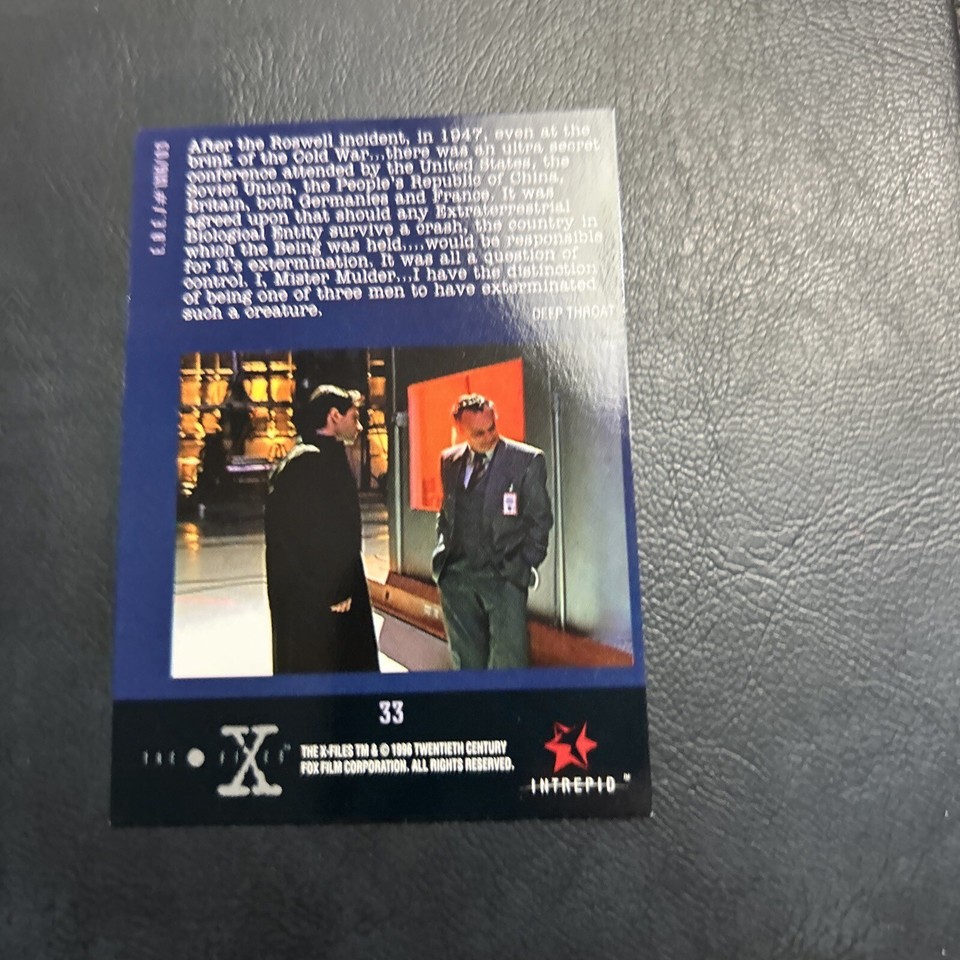 Jb23 X-Files Contact Intrepid 1997 #33 Fox Mulder E.B. E. Episode | eBay