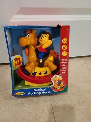 Vintage Navystar Musical Rocking Horse Cowboy Bear Rare Toy Lights ...