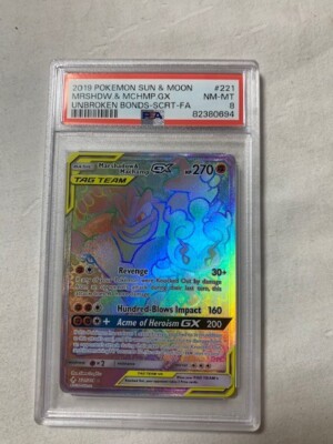 Pokémon TCG Marshadow & Machamp Tag Team GX Unbroken Bonds 221/214 PSA ...