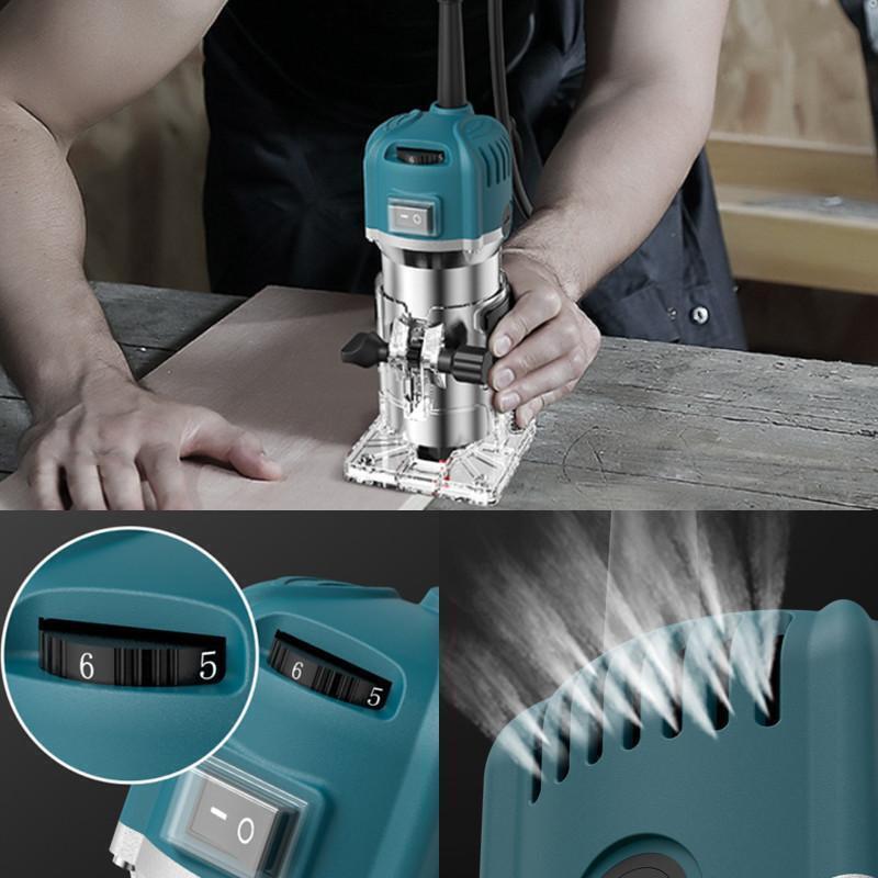 Wood Routers Electric Wood Trimmer Compact Wood Router Woodworking ...