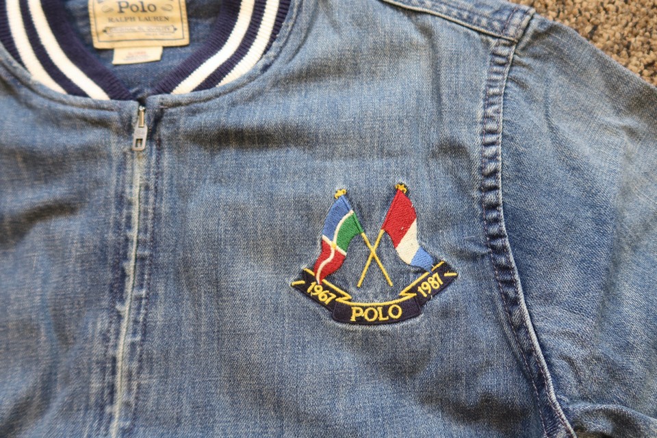 New Polo Ralph Lauren Women's Denim Bomber Jacket - Size XL - Indigo ...