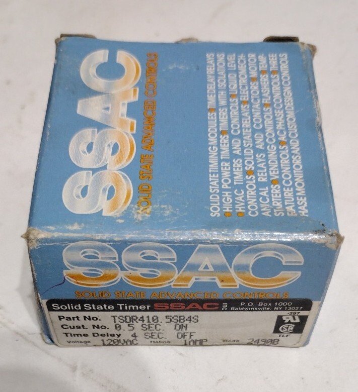 SSAC Solid State Relay Timer TSDR410.5SB4S TSDR410 5SB4S- New, 30 Day ...