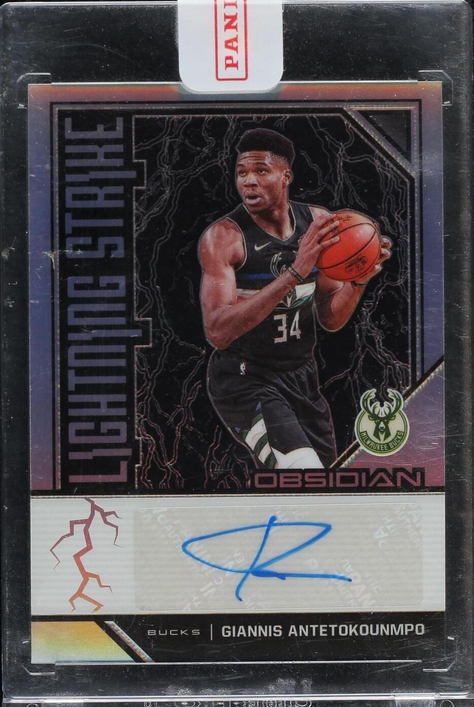 2019-20 Panini Obsidian - Lightning Strike Signatures Giannis ...
