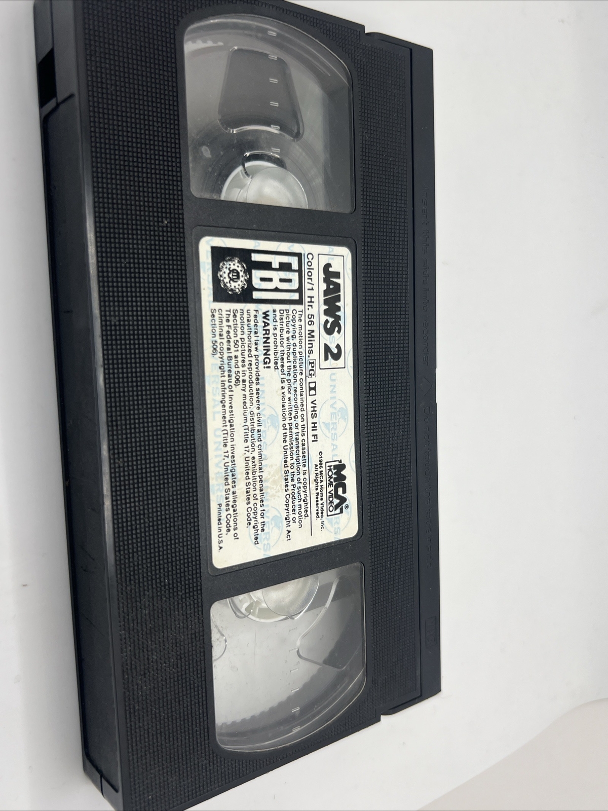 Jaws 2 VHS Tape 1978 / 1998 Roy Scheider Shark Horror Movie Film ...