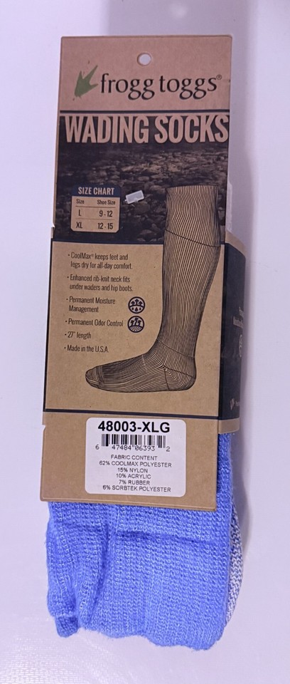 Frogg Toggs Wading Socks CoolMax Warm Weather Size XL New | eBay