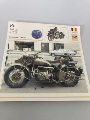 FN 1000 M12 Sm Sidecar Esercito 1937 Porta Carte Motocicletta A ...