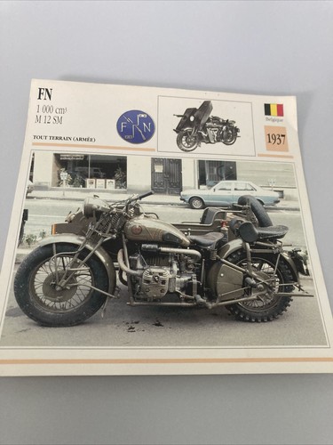 FN 1000 M12 Sm Sidecar Esercito 1937 Porta Carte Motocicletta A ...