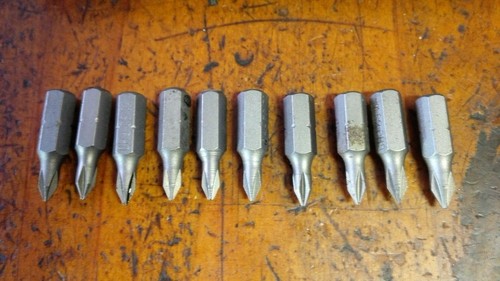 10x PHILLIP PH 0 screwdriver bits standard 1/4" hex shank 25mm length ...