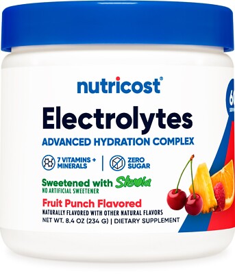 Nutricost Electrolyte Complex Hydration Powder (60 Servings, Fruit ...