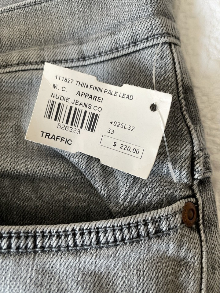 NWT Men’s Nudie Jeans Co. The Finn Pale Lead 33W 32 L $220 Retail | eBay