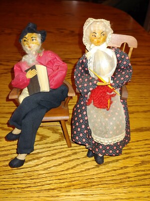 Vintage Folk Art Walnut Head dolls | eBay