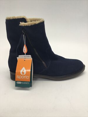 Sporto Drape2 Water-Resistant Ruched Suede Bootie in India Ink, Sz 8 M ...