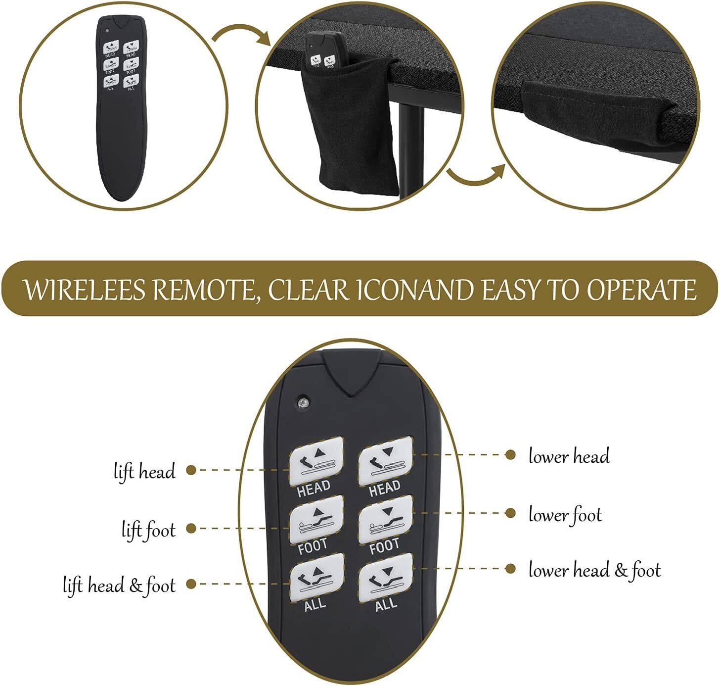 14"Twin XL Adjustable Bed Base with Wireless Remote, (Base Only) | eBay